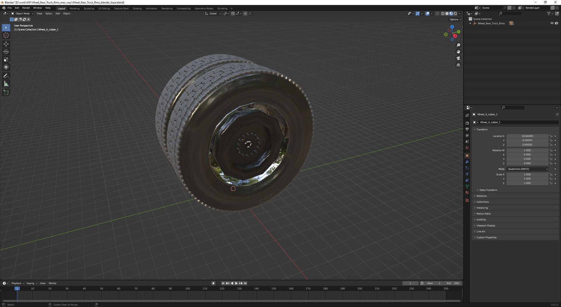 3D Model Wheel Rear Truck Rims - TurboSquid 2295942