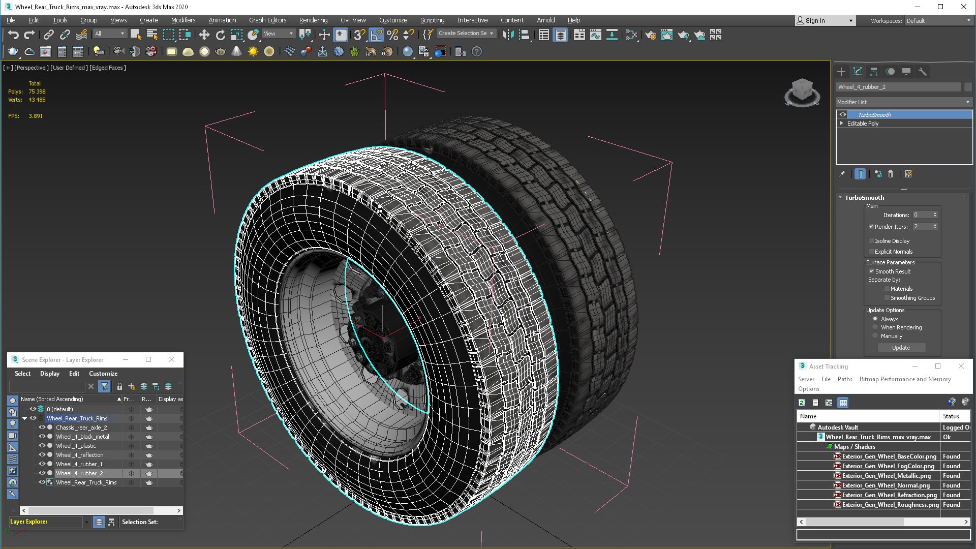 3D Model Wheel Rear Truck Rims - TurboSquid 2295942