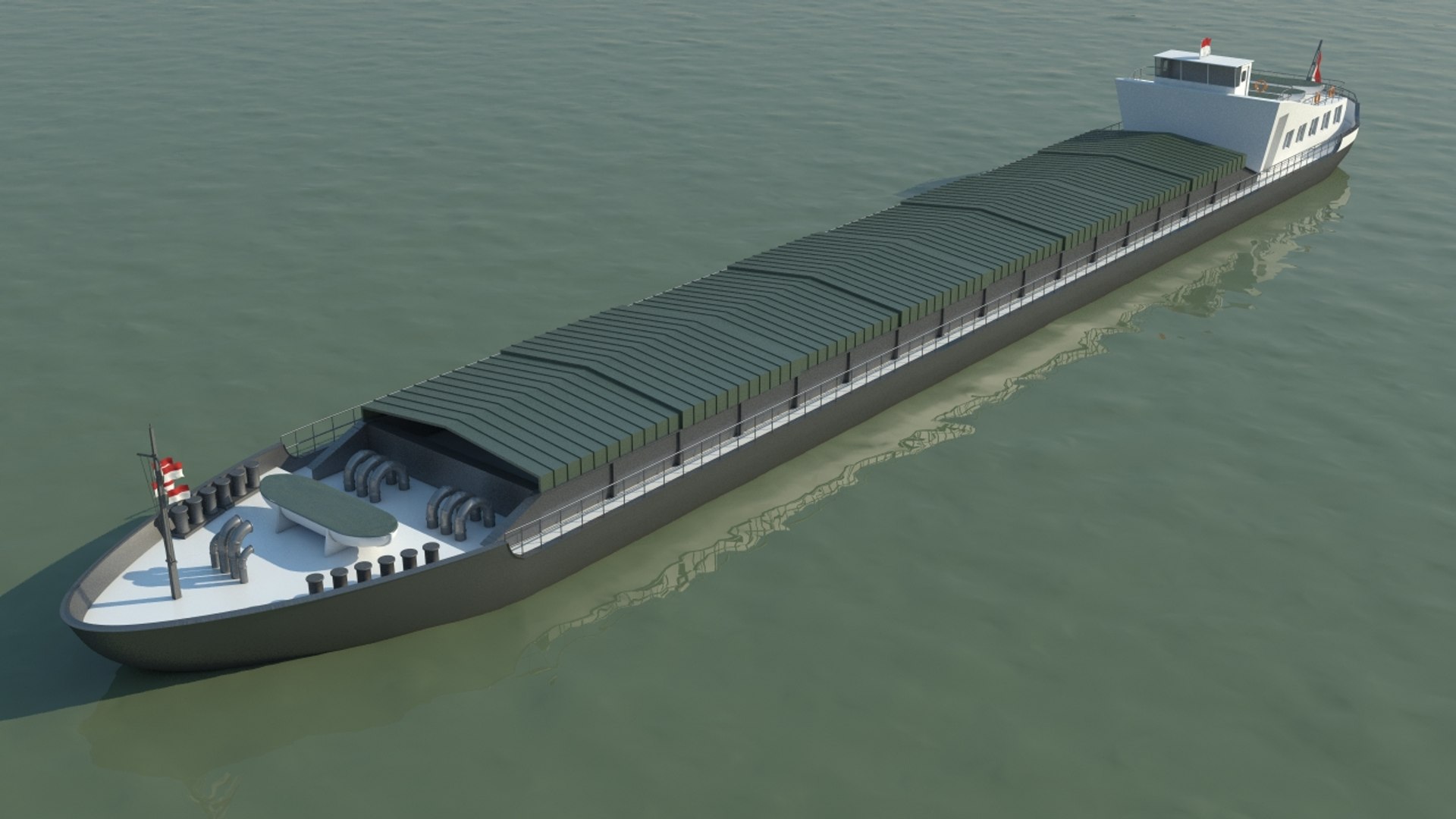 3d Model Covered Freighter