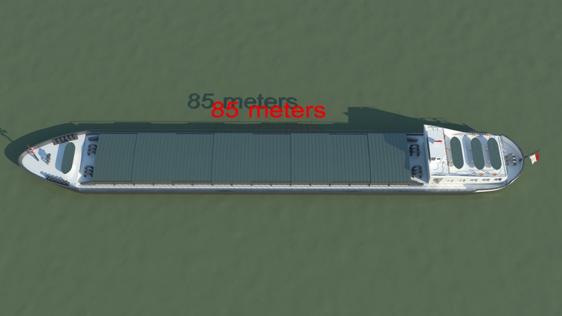 3d Model Covered Freighter