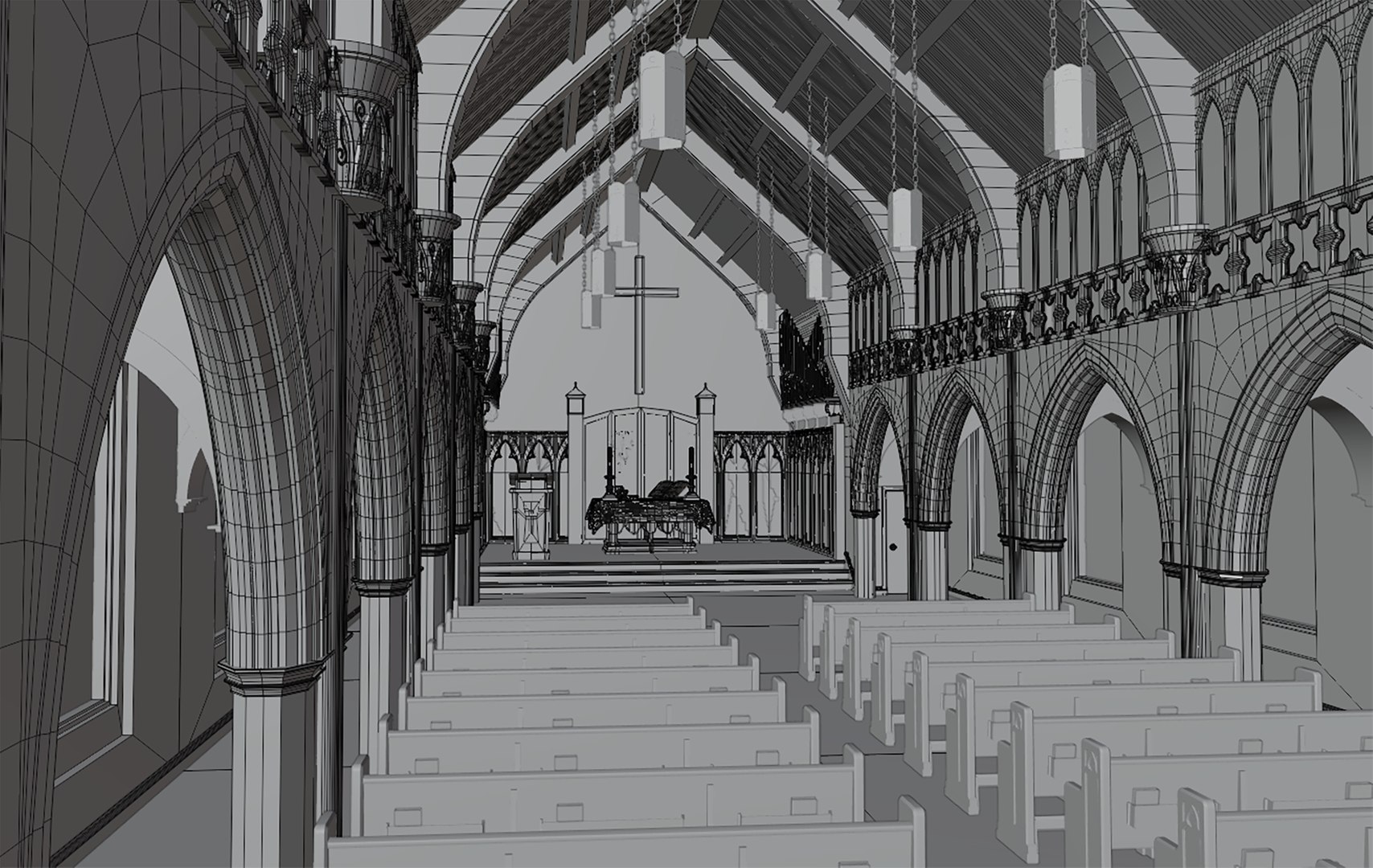 Church Interior Model - TurboSquid 1901082