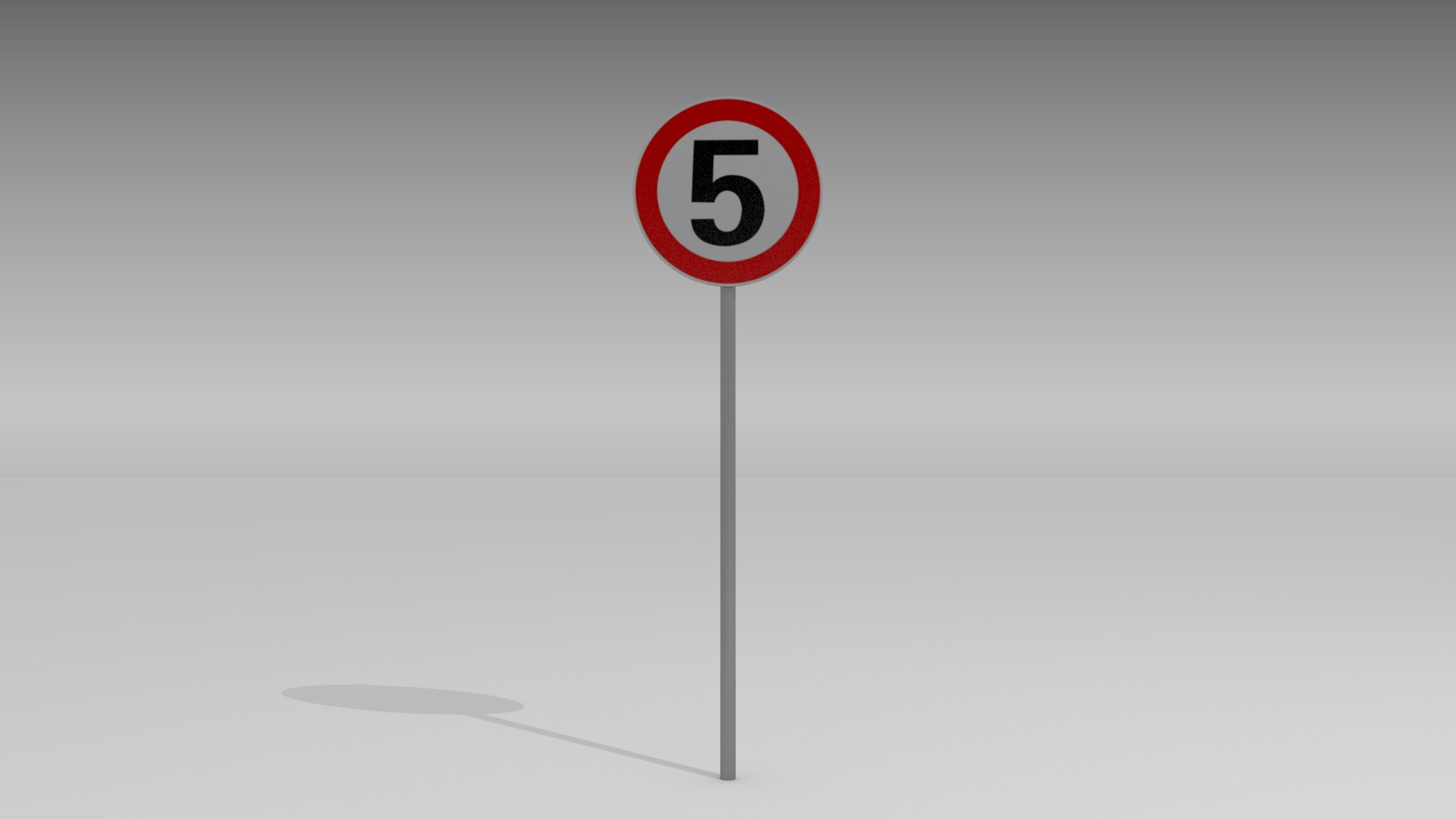 5 Speed Limit Sign 3d Model