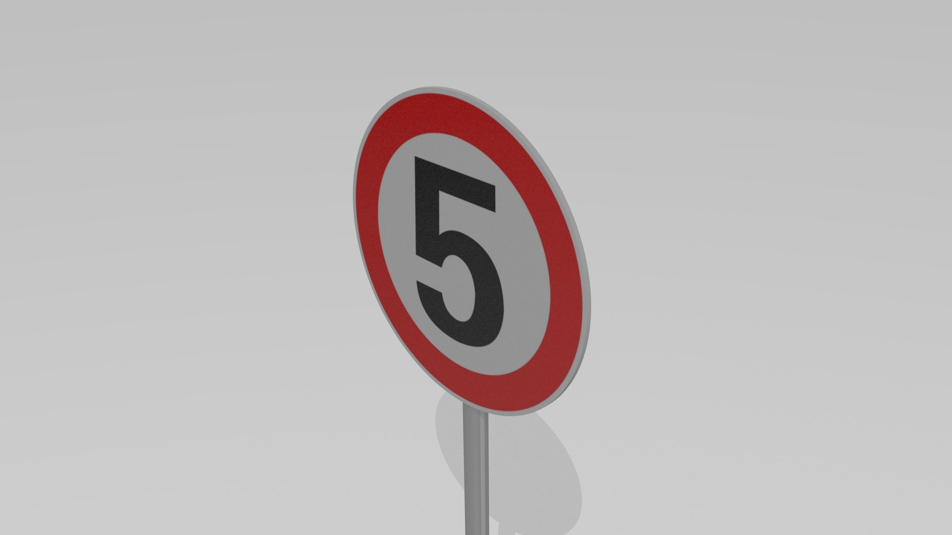 5 Speed Limit Sign 3d Model