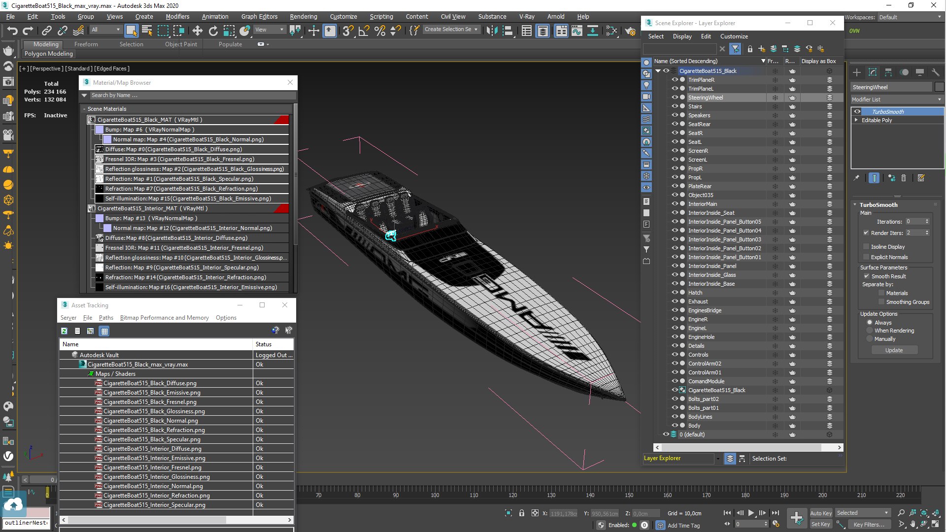 3D Cigarette Boat 515 Black - TurboSquid 2284578