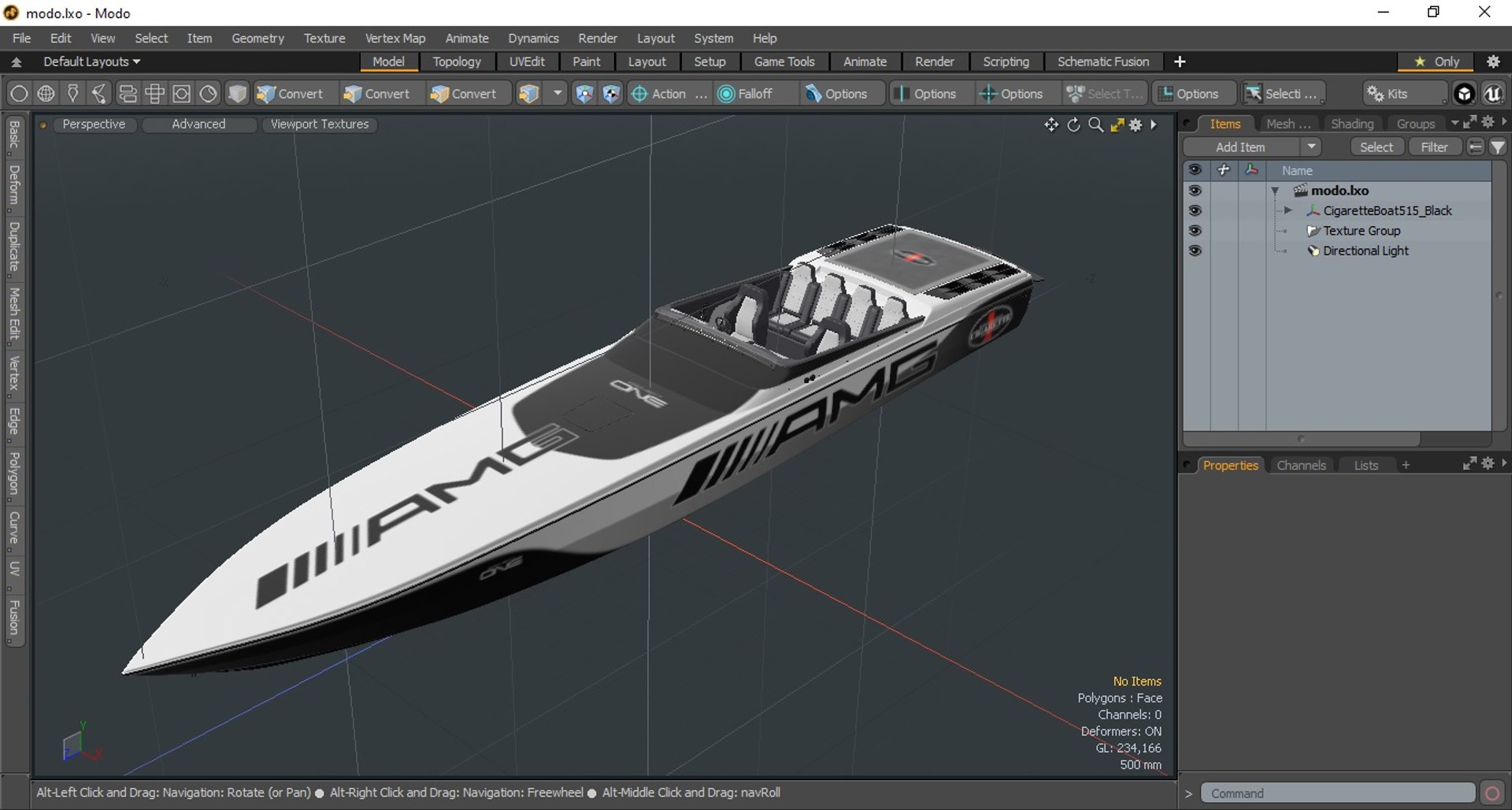 3D Cigarette Boat 515 Black - TurboSquid 2284578