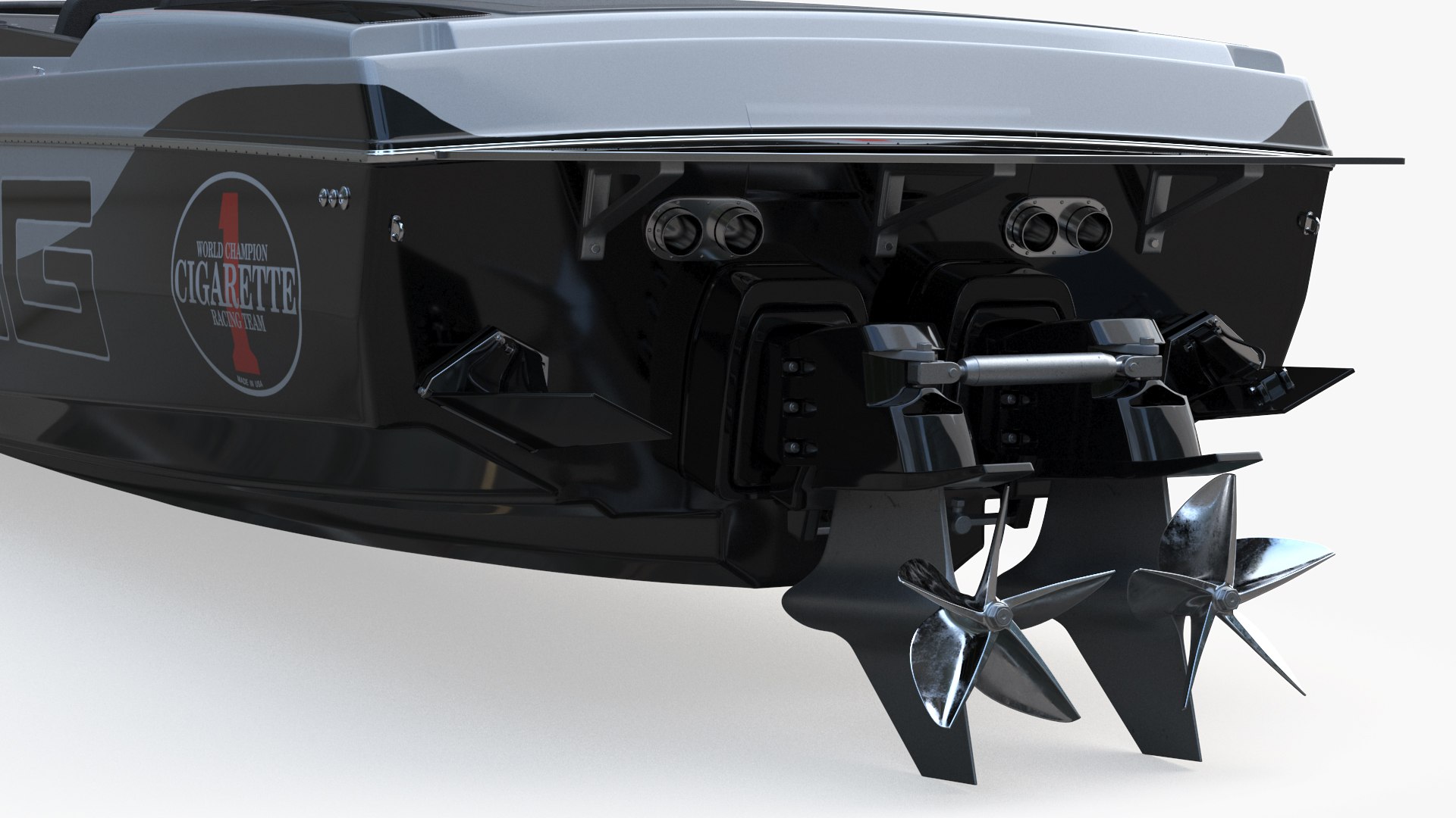 3D Cigarette Boat 515 Black - TurboSquid 2284578