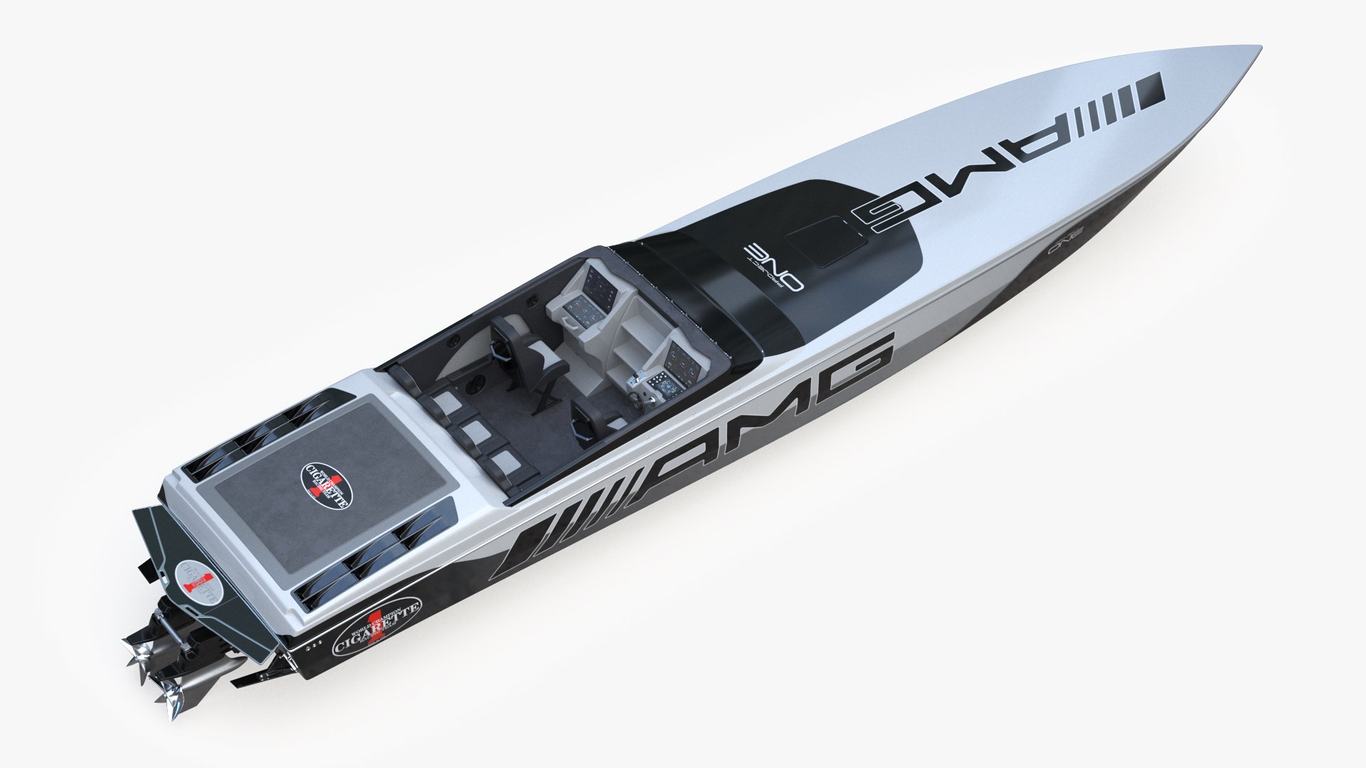 3D Cigarette Boat 515 Black - TurboSquid 2284578