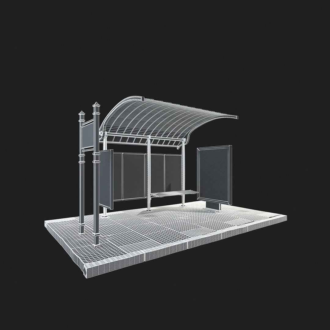 3d bus stop model