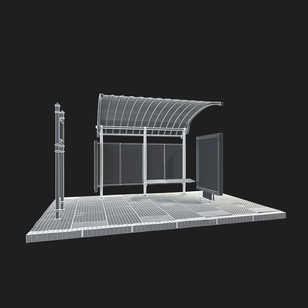 3d Bus Stop Model