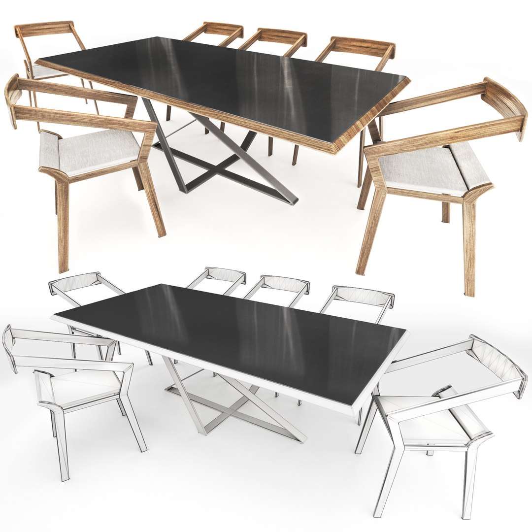 Dining Set Model - TurboSquid 2118271