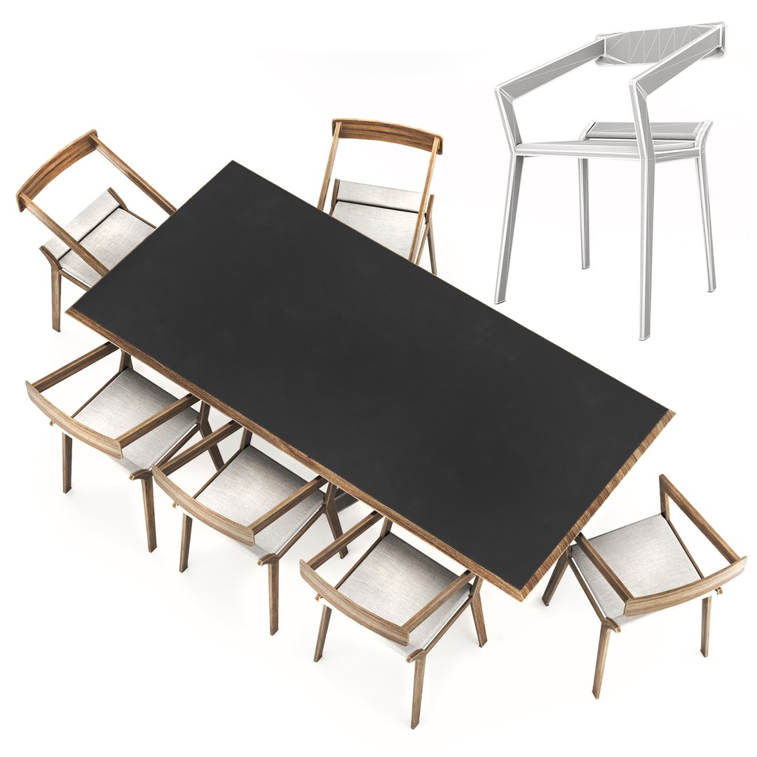Dining Set Model - TurboSquid 2118271