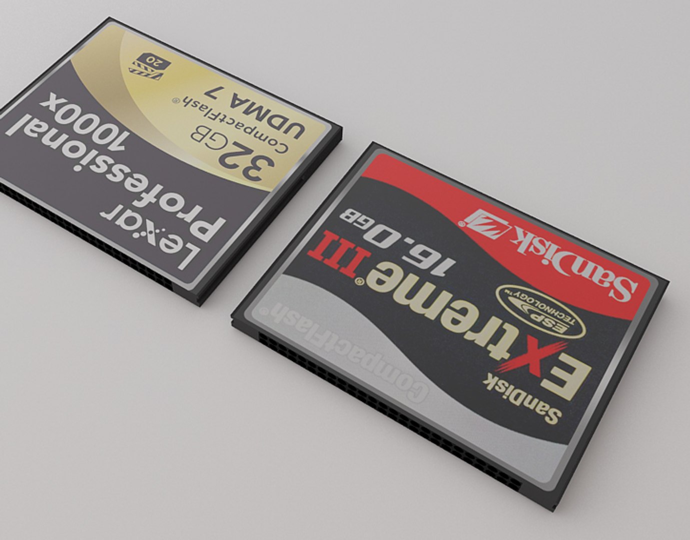 3d Model Of Compact Flash Card