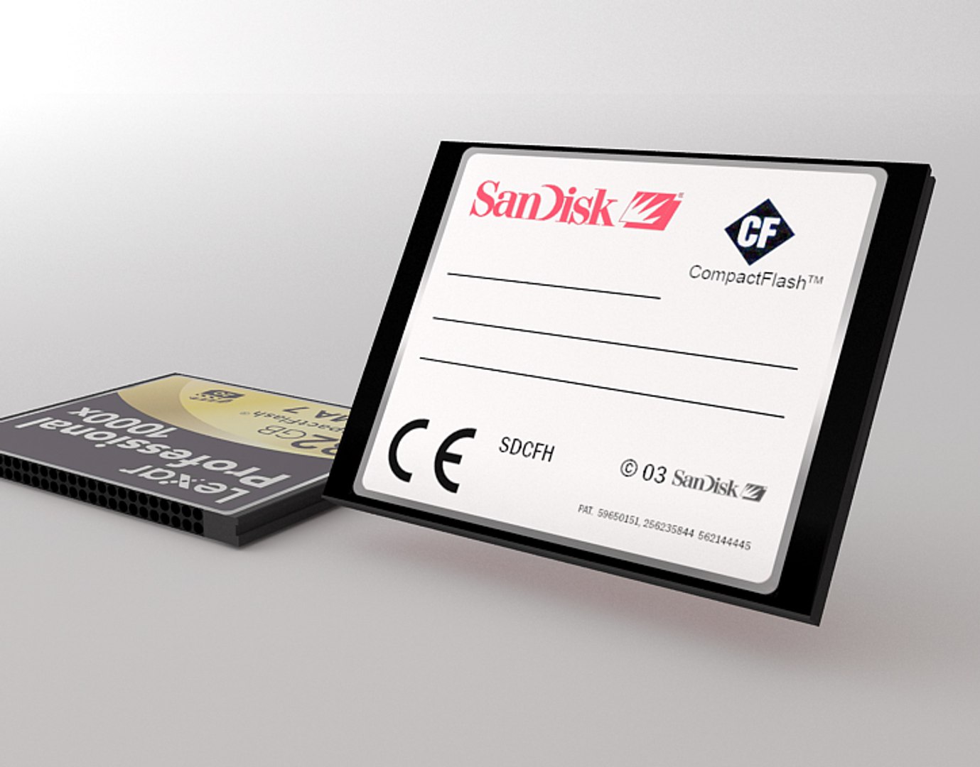 3d Model Of Compact Flash Card