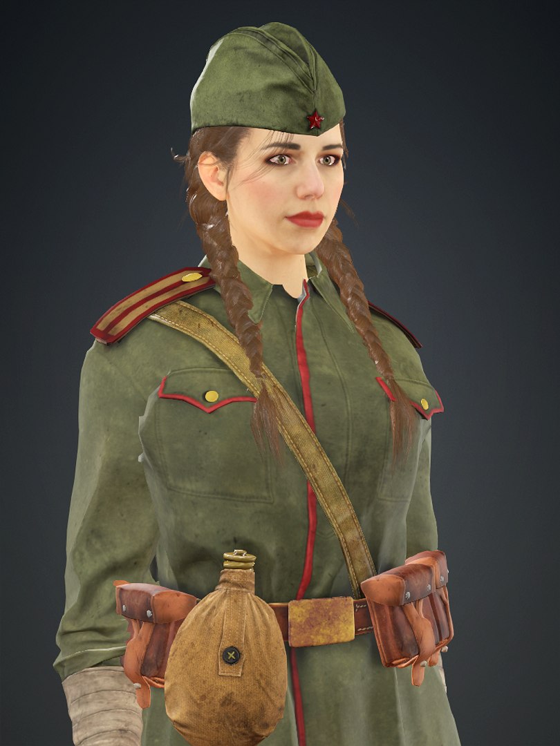 Realistic Rigged Napoleon Soldier Girl-A Character 3D Model 3D model ...