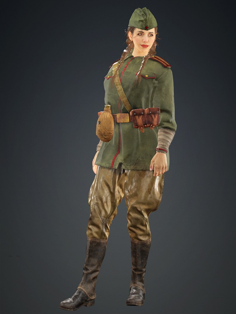 Realistic Rigged Napoleon Soldier Girl-A Character 3D Model 3D model ...