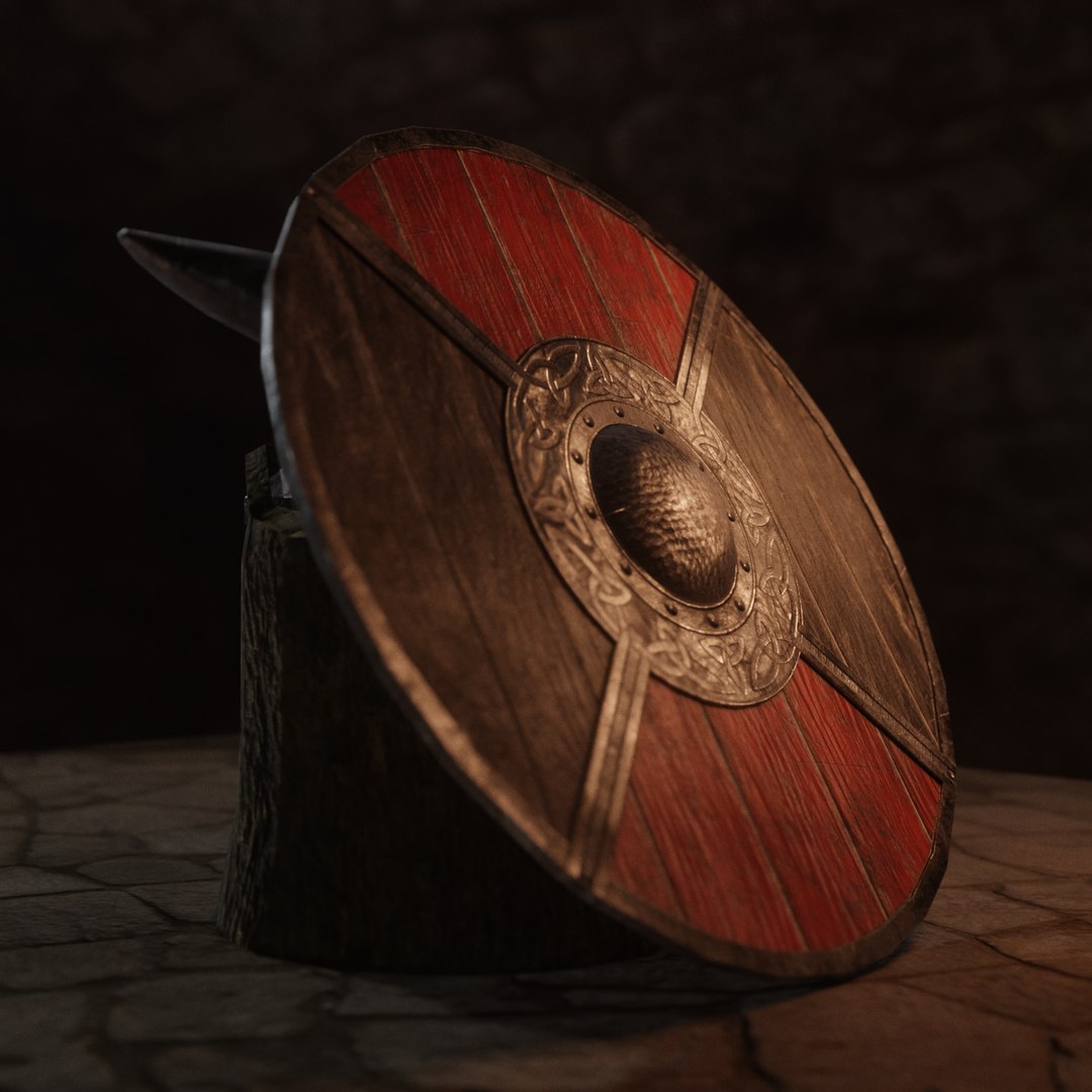 3D Model Nordic Round Shield - TurboSquid 1868629