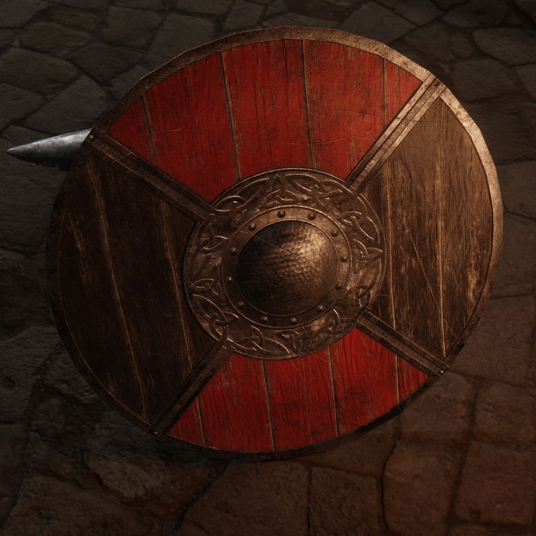 3D Model Nordic Round Shield - TurboSquid 1868629