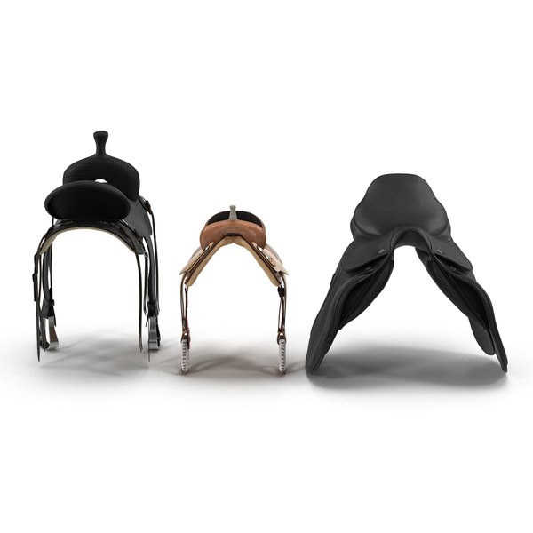 saddles set realistic 3d model