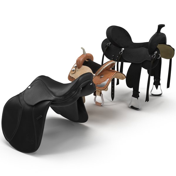 saddles set realistic 3d model