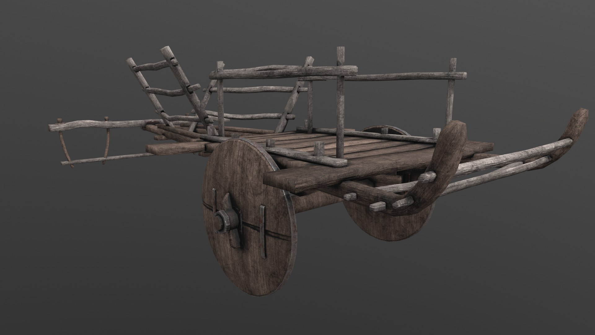 Ox Cart PBR 3D Model - TurboSquid 1737438