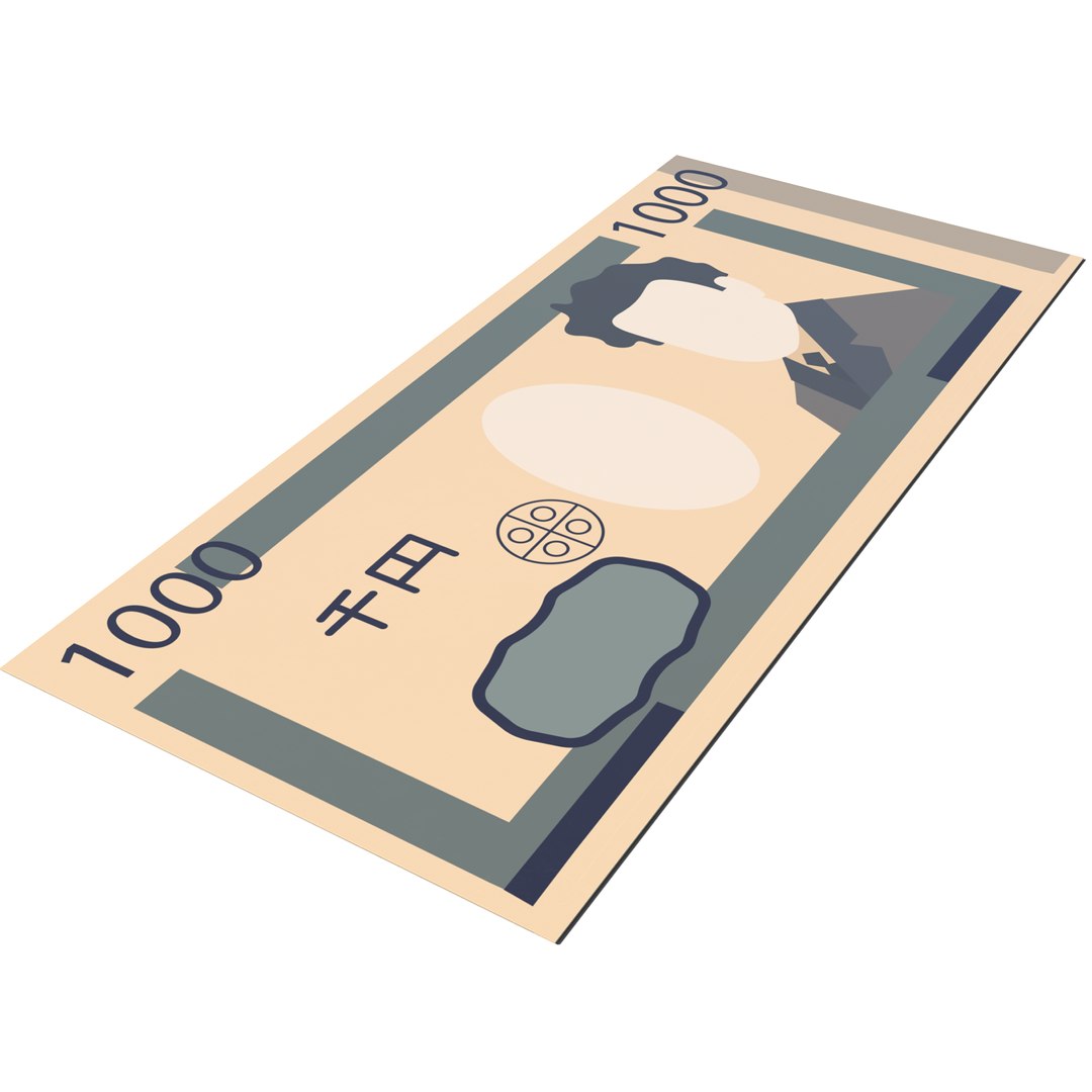 1000 Currency Note 3D - TurboSquid 2088984