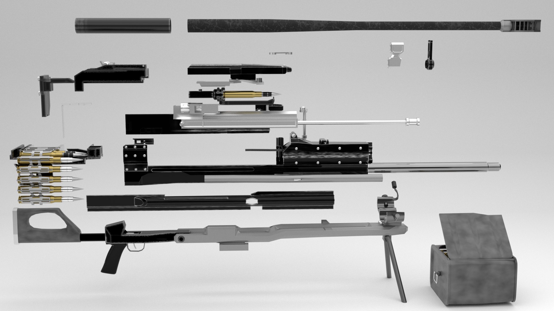 3D Functional Heavy Machine Gun 50 Cal NSV Utyos - TurboSquid 2337577