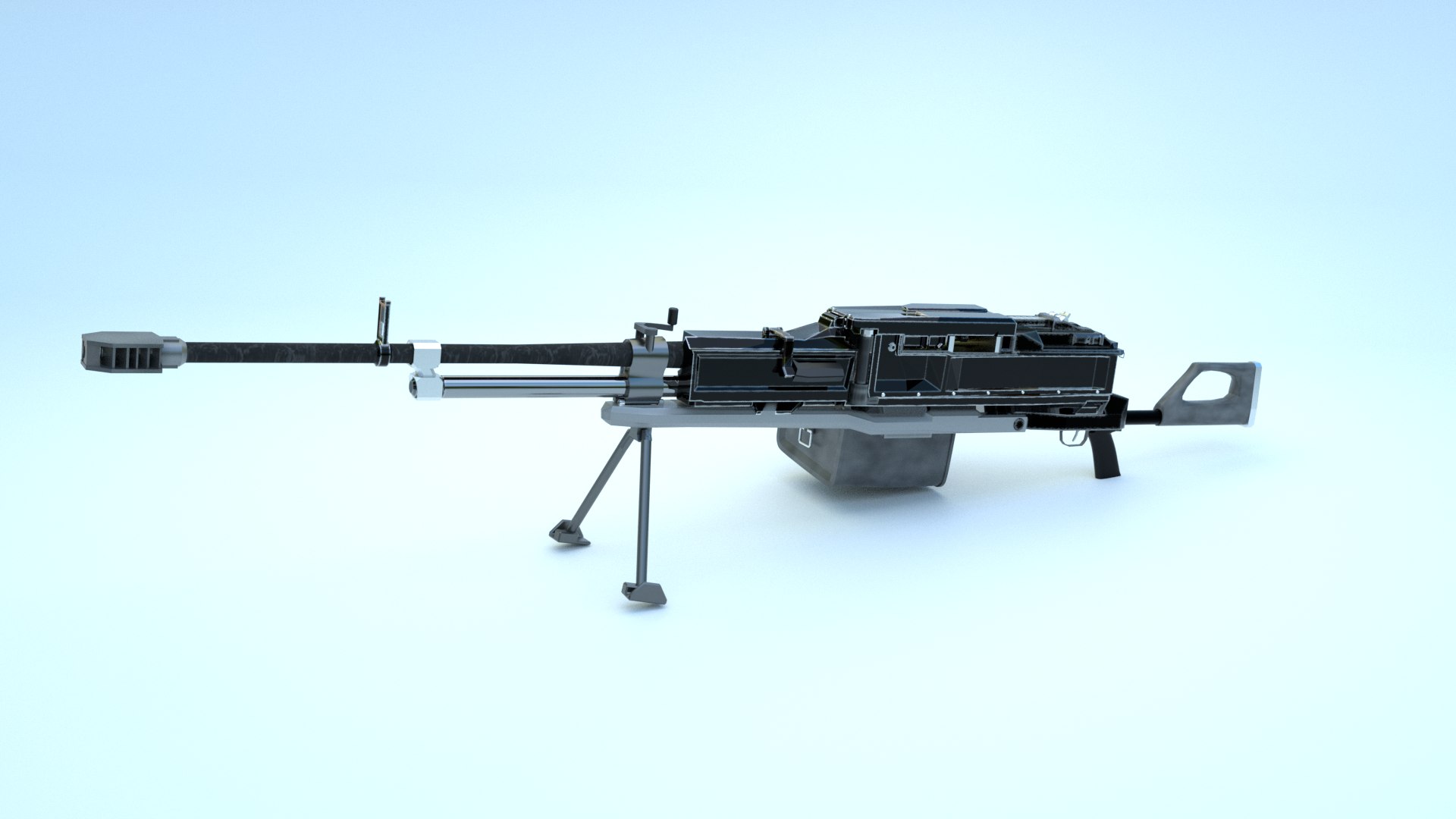 3D Functional Heavy Machine Gun 50 Cal NSV Utyos - TurboSquid 2337577