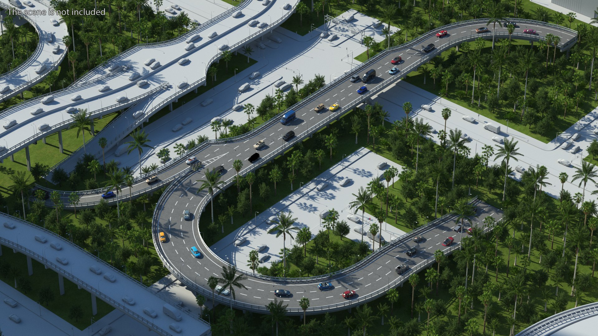 Connectable Highway Road Elements Entrance Curved 3D Model - TurboSquid ...