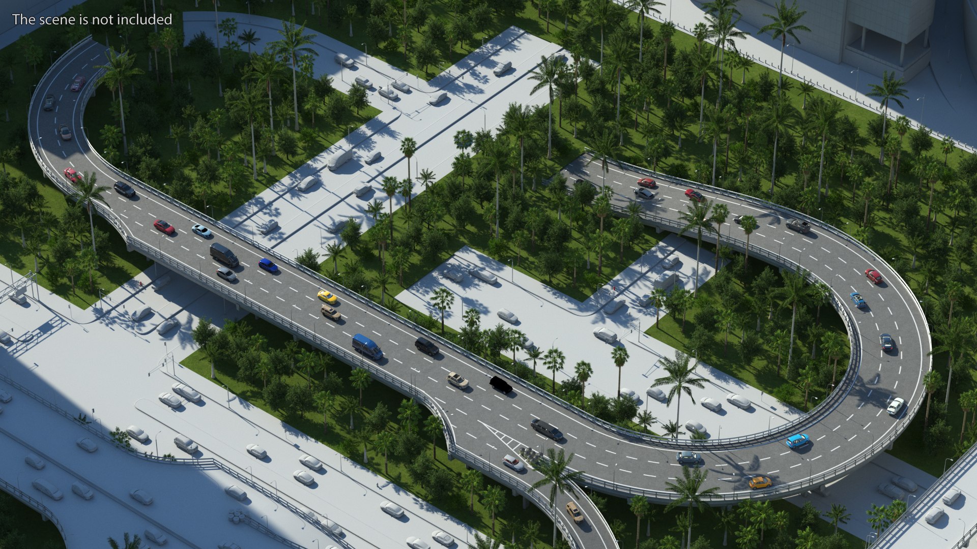 Connectable Highway Road Elements Entrance Curved 3D Model - TurboSquid ...