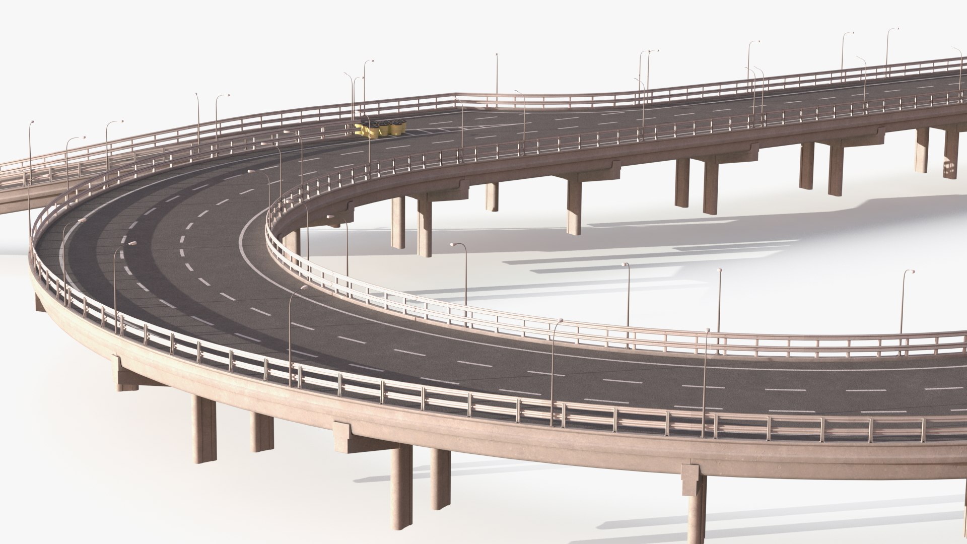 Connectable Highway Road Elements Entrance Curved 3D Model - TurboSquid ...