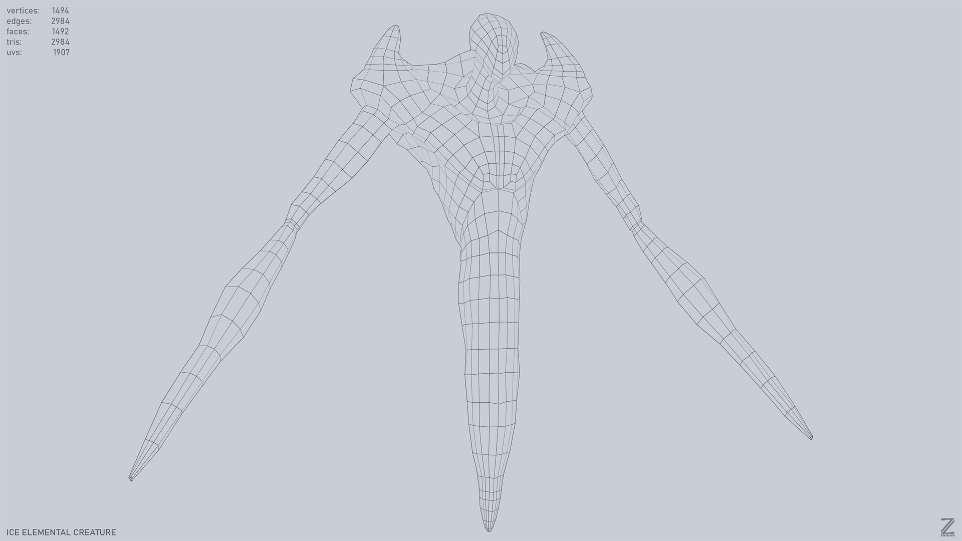 3D Model Ice Elemental Creature - TurboSquid 2299367