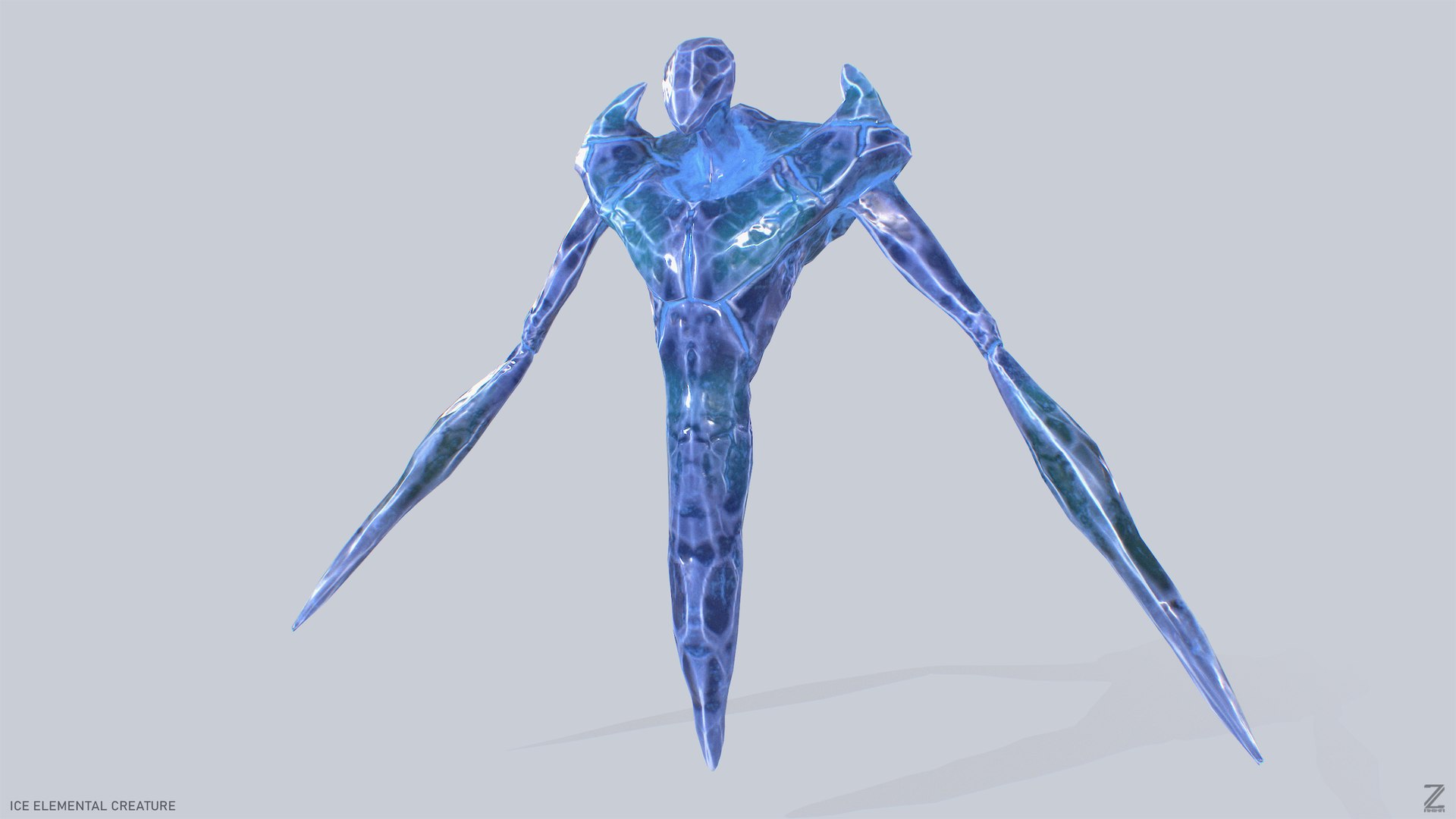 3D Model Ice Elemental Creature - TurboSquid 2299367