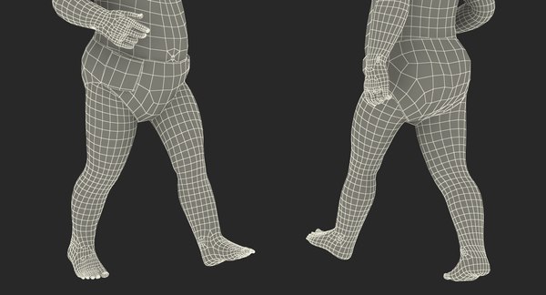 3d model baby boy walking
