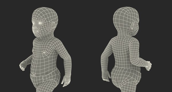 3d model baby boy walking