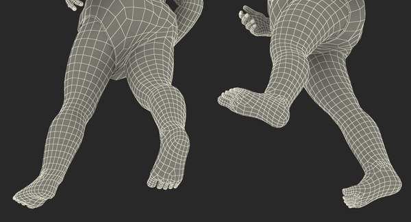 3d model baby boy walking