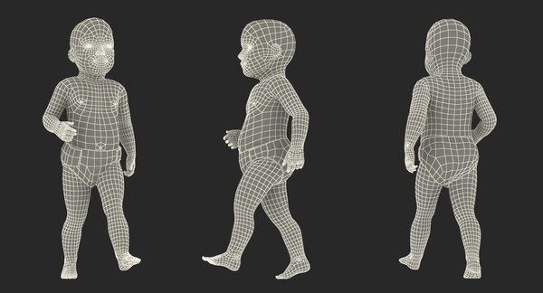 3d model baby boy walking