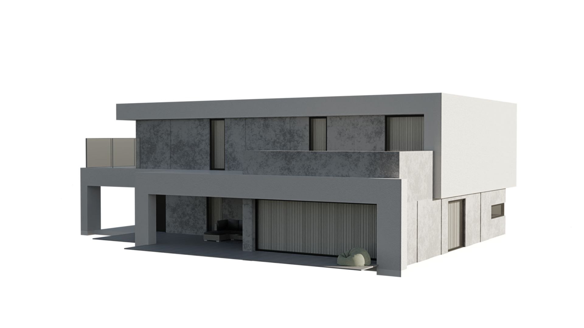 3D Modern Single - Family House With Flat Roof Model - TurboSquid 2225980