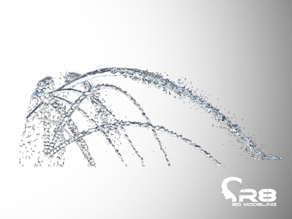 3d water splash model