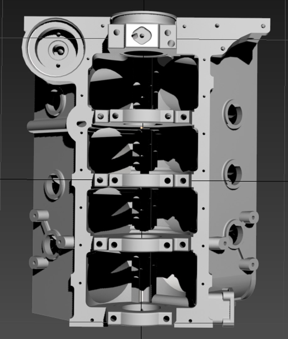 3d Model V8 Block Engine