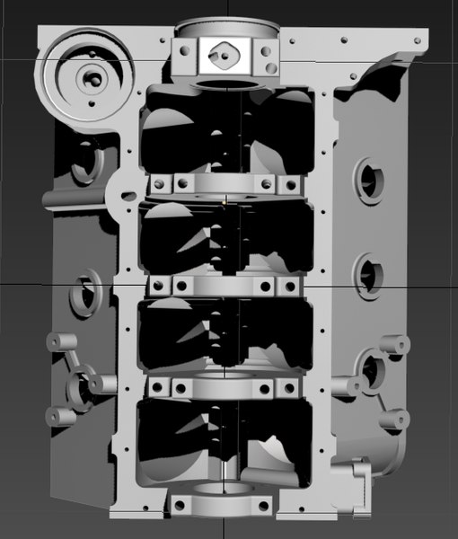 3d model v8 block engine