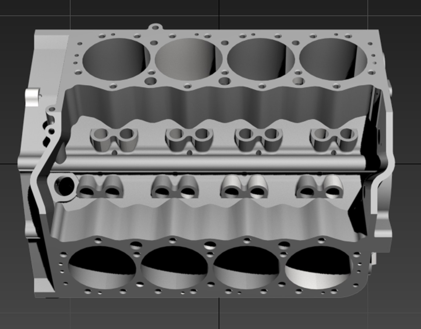3d Model V8 Block Engine