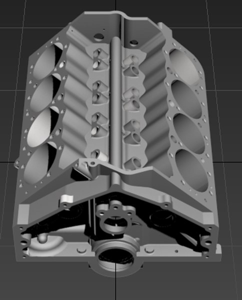 3d model v8 block engine