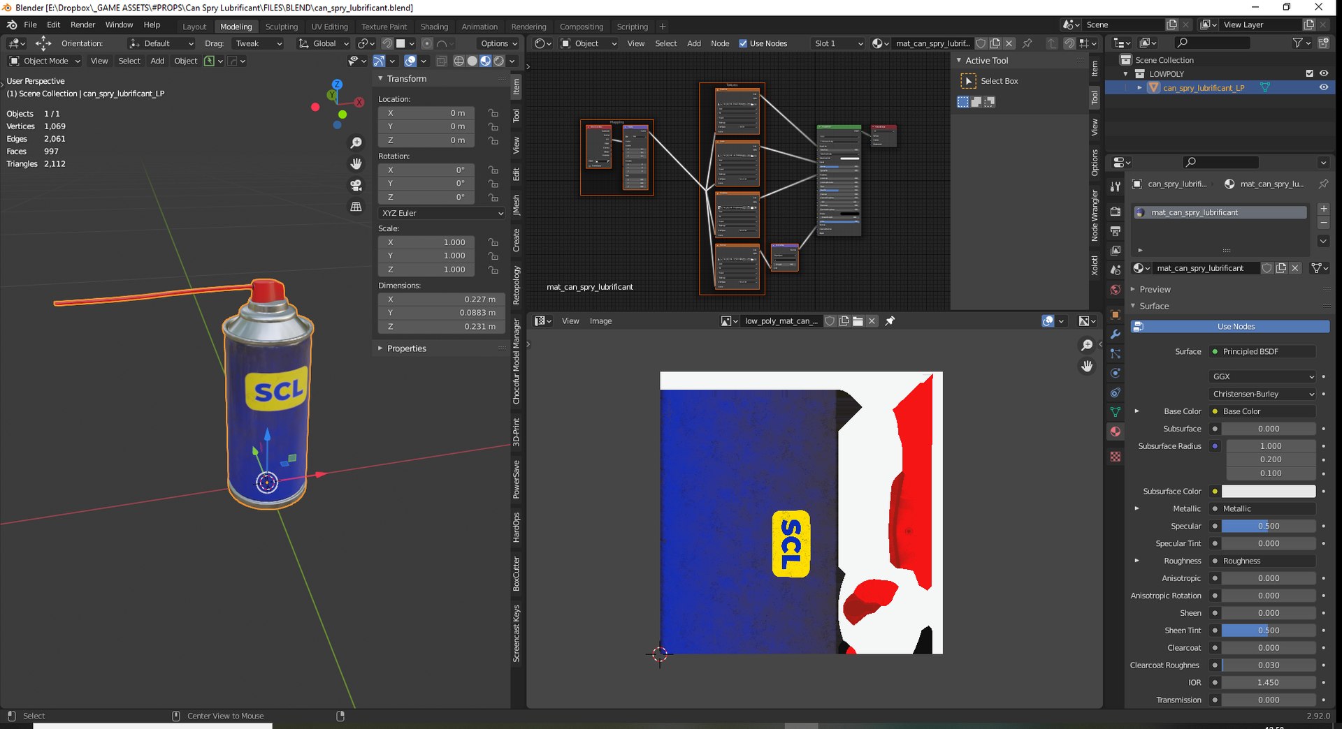 3D Spry Can Lubrificant Game Ready Model - TurboSquid 1782847