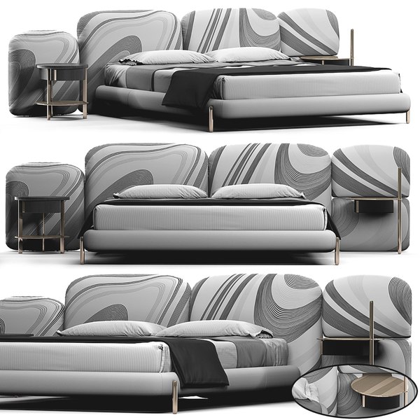 modelo 3d Cama Baxter Fashion Doble Moderna - TurboSquid 2123050