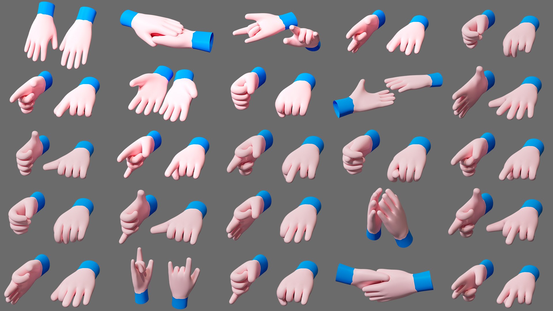 Cartoon Hands 3D Model - TurboSquid 2044419
