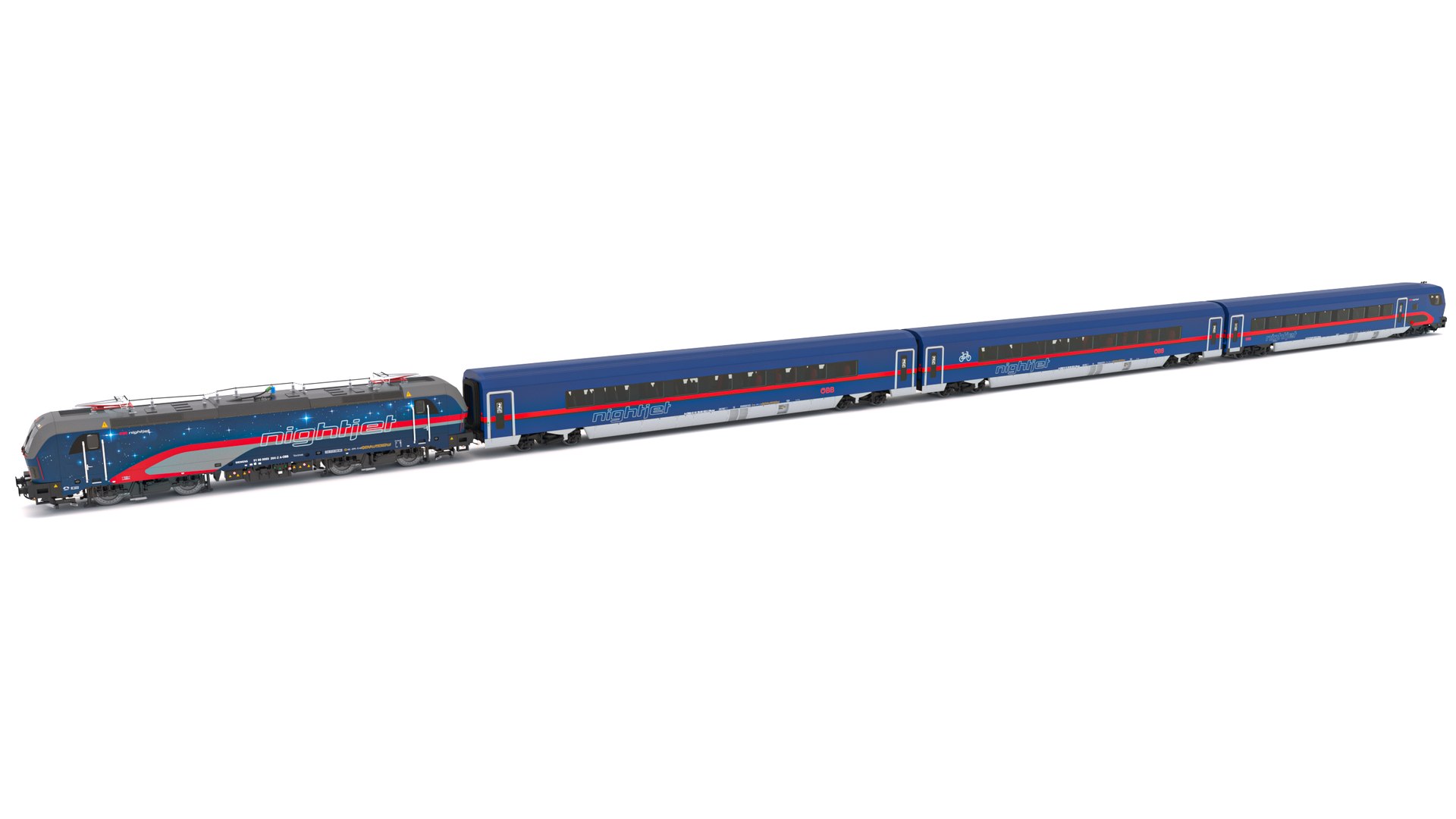 3D Model Passenger Train OBB Nightjet Collection 2 - TurboSquid 2183668
