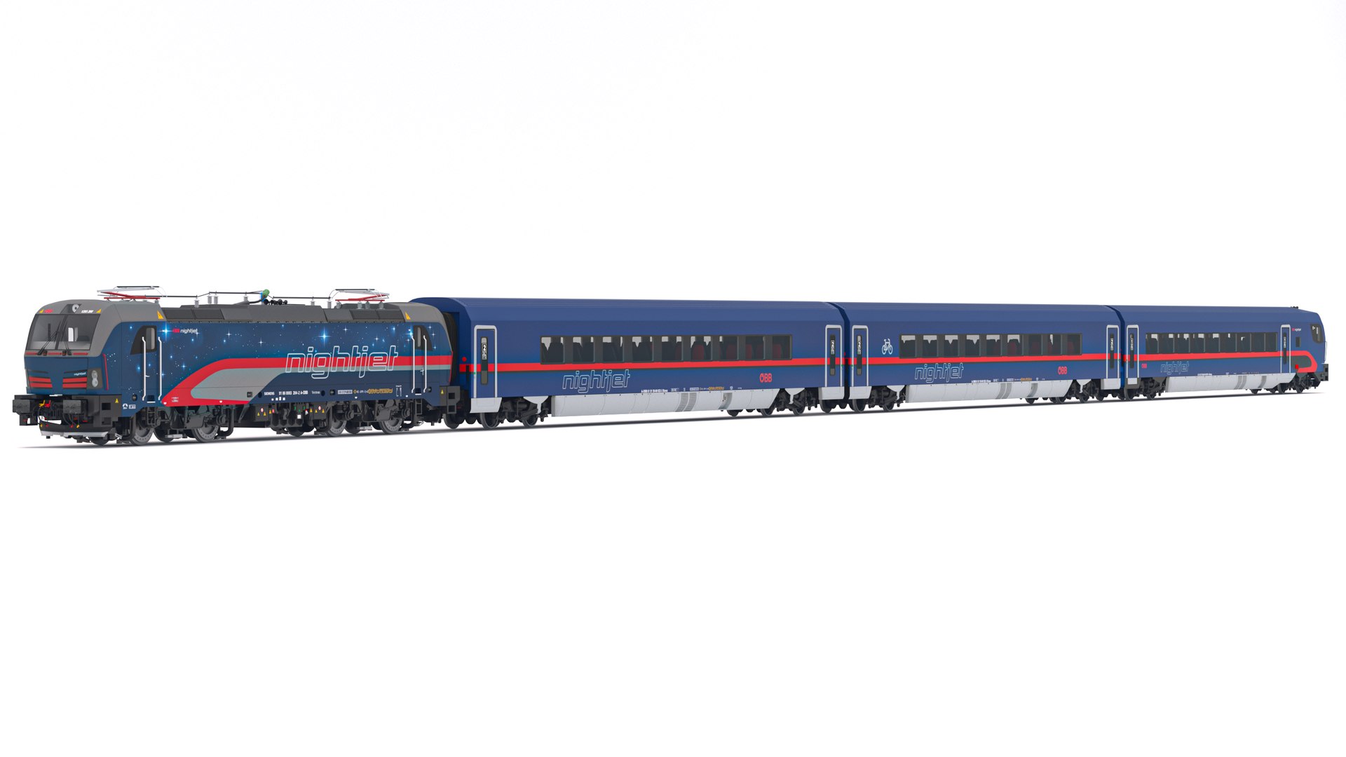 3D Model Passenger Train OBB Nightjet Collection 2 - TurboSquid 2183668