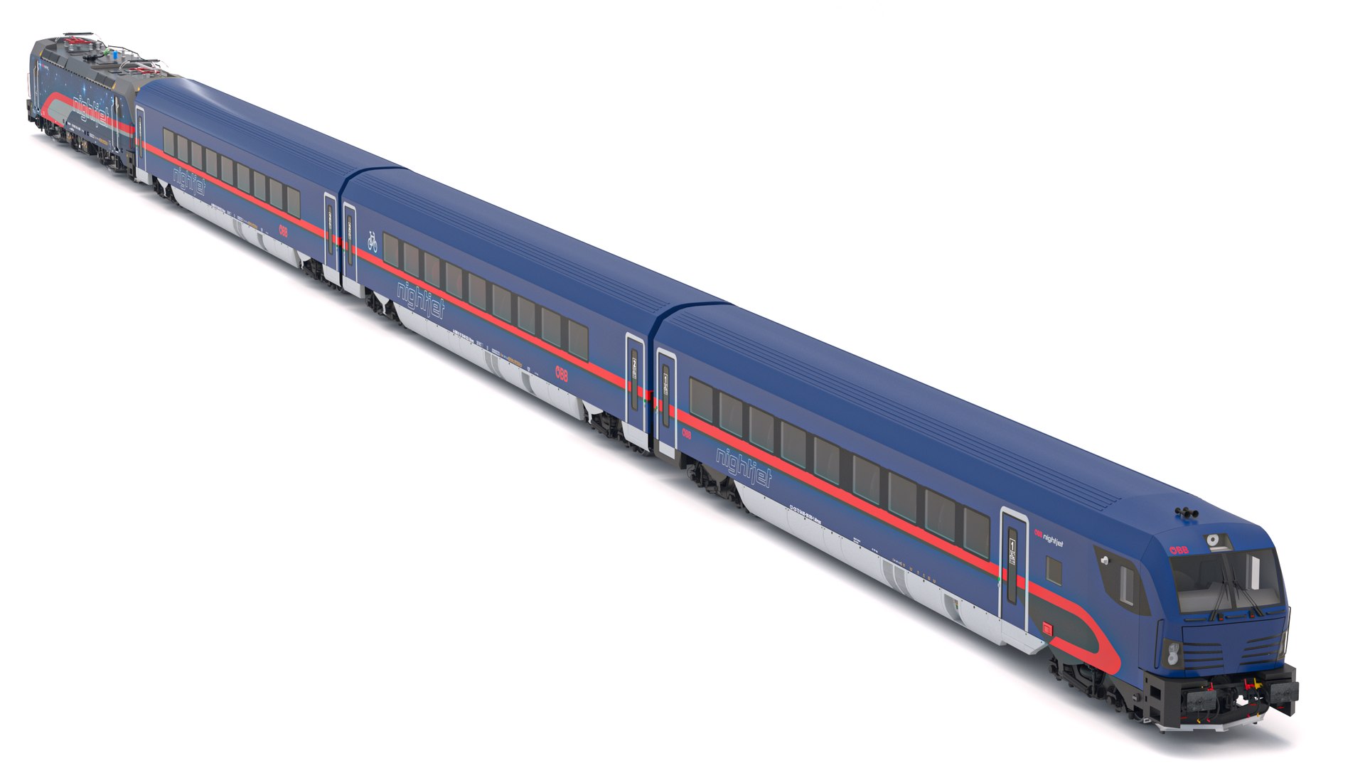 3D Model Passenger Train OBB Nightjet Collection 2 - TurboSquid 2183668