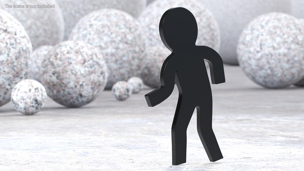 modelo 3d Plastic Stickman Walk Pose Black - TurboSquid 2112239