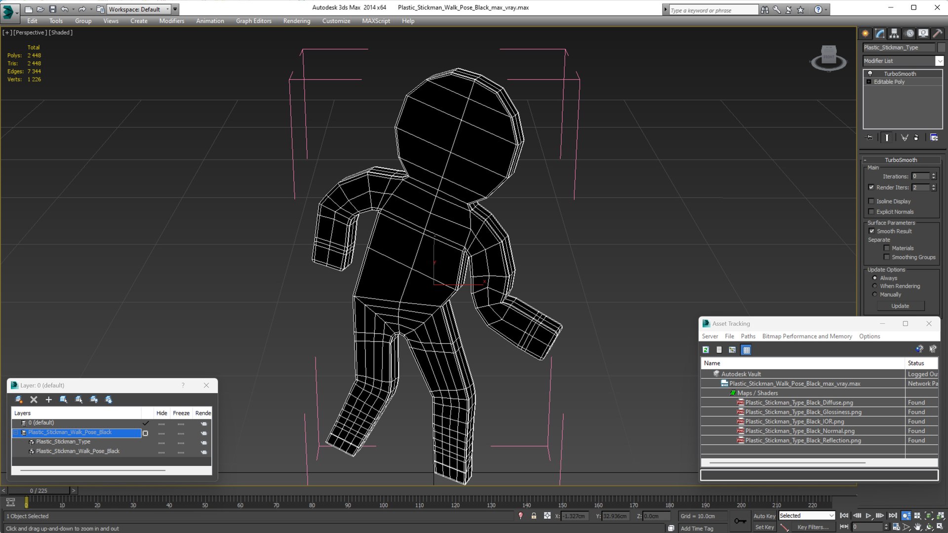 Plastic Stickman Walk Pose Black 3D Model - TurboSquid 2112239